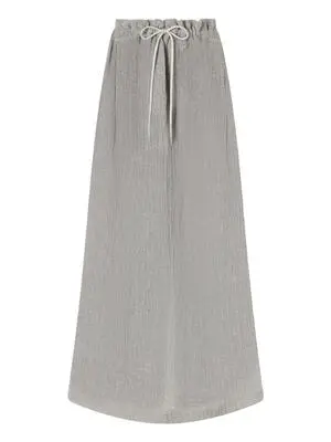 KALLMEYER Regina Linen-blend Gauze Midi Skirt - Gray