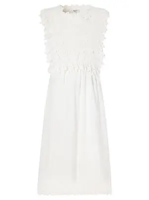 Sea Eleannora Lace-trimmed Cotton-voile Midi Dress - White