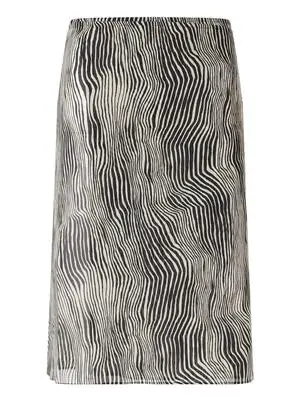 ST. AGNI Savannah Zebra-print Silk Midi Wrap Skirt - Brown