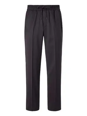 Brioni Asolo Wool Drawstring Trousers - Dark Gray