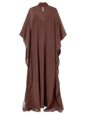TALLER MARMO Muscat Lurex Fil Coupé Silk-blend Chiffon Gown - Brown
