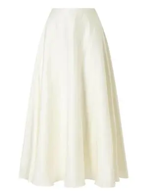 Cult Gaia Cyrene Silk-twill Midi Skirt - Neutrals