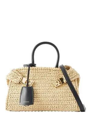 FERRAGAMO Hug Raffia Mini Shoulder Bag - Neutral