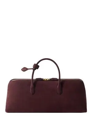 Alaïa Alaïa Delta Medium Suede Tote Burgundy