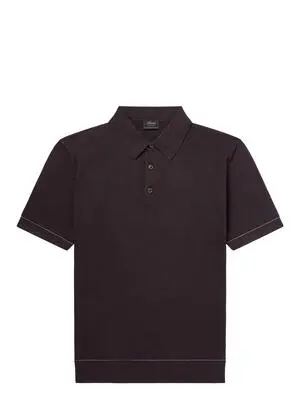 Brioni Cotton-piqué Polo Shirt - Brown