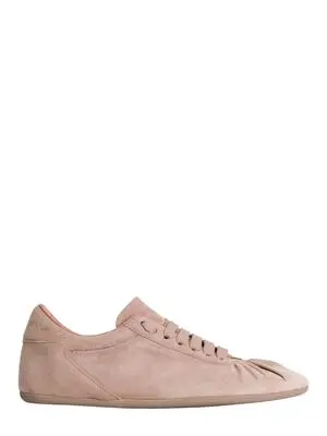 Dolce & Gabbana Soft Ballet Sneakers In Split Calfskin - Pink
