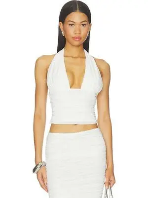 SEROYA Bimini Mesh Halter Top - Eggshell