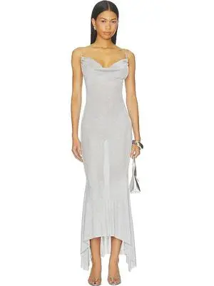 GUIZIO Elsie Cowl Neck Dress - Silver