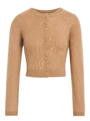 Alice + Olivia Cropped Cashmere-blend Cardigan - Camel