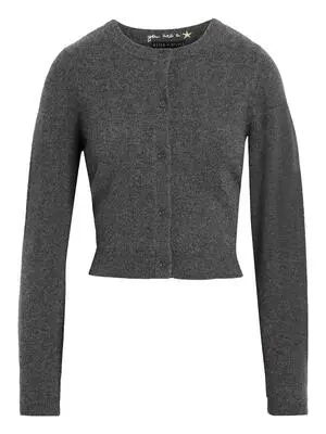 Alice + Olivia Cropped Cashmere-blend Cardigan With Ribbed Trims - Anthracite