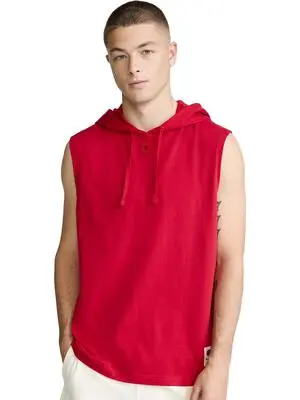 Champion Sleeveless Hoodie With Embroidered C Logo - Tango Red