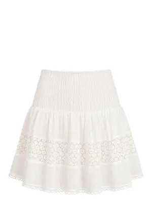 MUCHE & MUCHETTE Linen Crochet Mini Skirt - White
