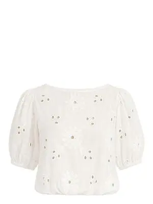 MUCHE & MUCHETTE Surya Embroidered Cotton Top - White