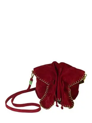 Carlos Falchi Carlos Falchi Butterfly Suede Leather Bag Red