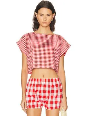 Suzie Kondi Kori Top Gingham Check - Cherry Gingham