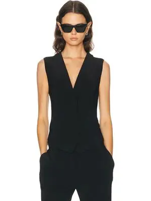 Norma Kamali Lapel Vest - Black