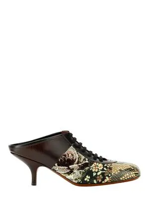 Dries Van Noten Dries Van Noten Snakeskin And Floral Mules Multi