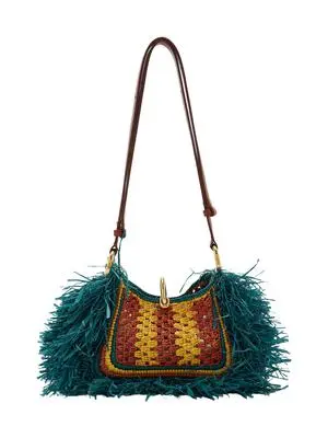Rabanne Fringed Raffia Shoulder Bag - Multi
