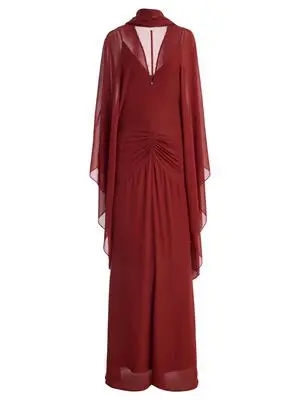 DE LA VALI Florencia Chiffon Maxi Dress - Orange