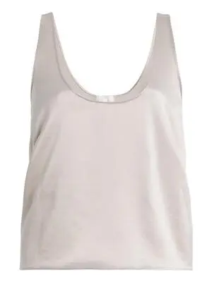 LESET Barb Satin Tank Top - Ivory
