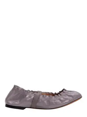 ODISSI Flora Patent Leather Ballerina Flats - Grey