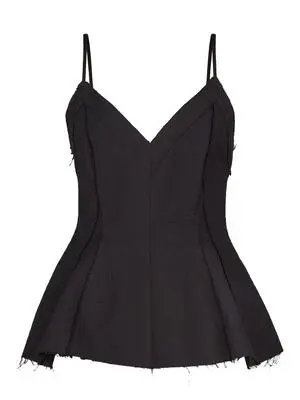 Rachel Comey Layley Cotton-blend Peplum Top - Black