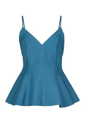 Rachel Comey Layley Cotton-blend Peplum Top - Blue