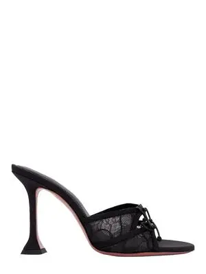 Amina Muaddi Eleonora 95 Lace Slipper Mule - Black