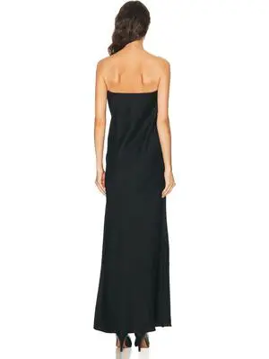 THE ROW Korisco Silk Satin Cloqué Maxi Dress - Black