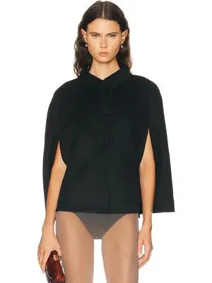 Valentino Garavani Compact Drape Cape Jacket - Nero