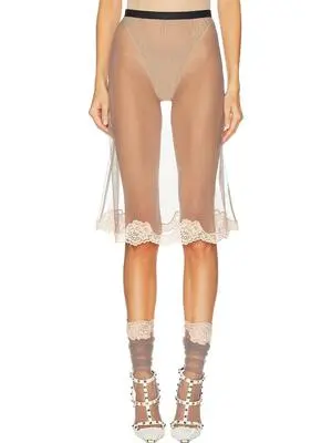 VALENTINO Valentino Lace Trim Mesh Skirt