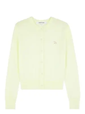 Maison Kitsuné Baby Fox Patch Knit Cardigan - Lemon