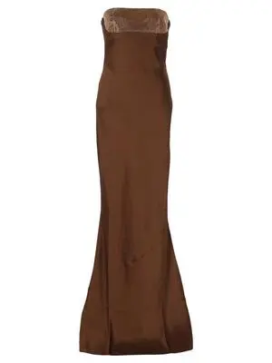 Retrofete Embellished Strapless Gown - Brown