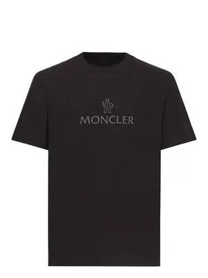 Moncler Logo Printed Crewneck T-shirt - Black