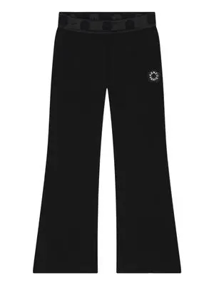 Kenzo Boke Flower-patch Flared Trousers - Black
