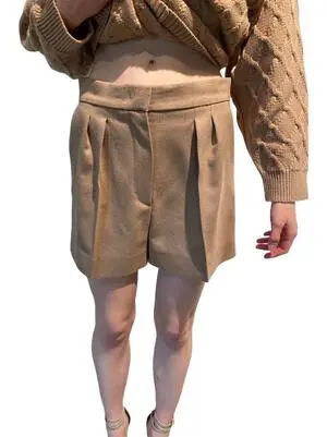 Max Mara Vista High-waisted Pleated Shorts - Brown