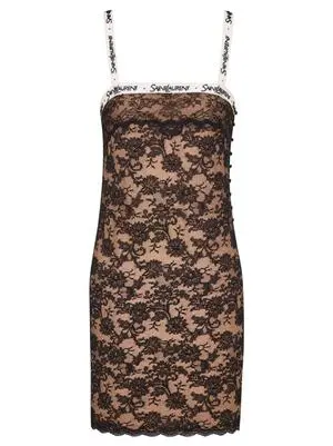 Saint Laurent Lace Slip Dress - Black