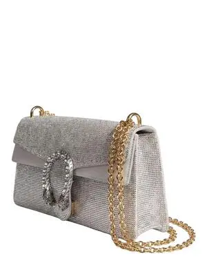 Gucci Dionysus Crystal Medium Shoulder Bag - Silver