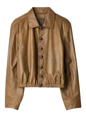 LEMAIRE Soft Leather Blouson Jacket - Ochre