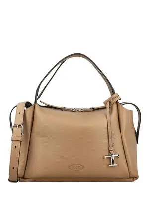 TOD'S Timeless Pebbled Leather Tote Bag - No