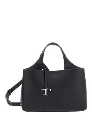 TOD'S Tod's Timeless Pebbled Handbag Black