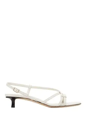 JIMMY CHOO Farris Square Toe Stiletto Sandals - Latte