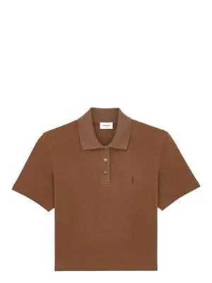 Saint Laurent Saint Laurent Le Cassandre Polo Shirt Caramel Color
