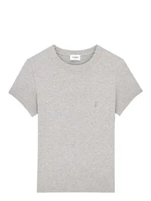 Saint Laurent Cassandre Embroidered T-shirt - No