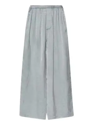 Balenciaga Balenciaga Grey Logo-Print Trousers Blue