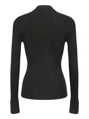 Isaia Ribbed Knit Long-sleeve Shirt - Black