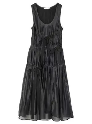Cecilie Bahnsen Fara Smocked Organza Midi Dress - Black