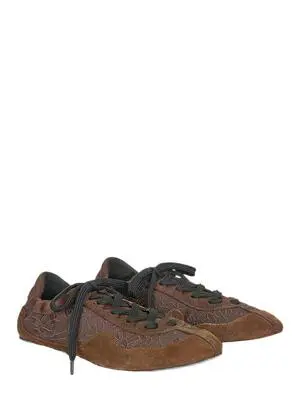 Cecilie Bahnsen Blaise Embroidered Low-top Sneakers - Brown