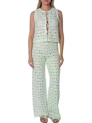 MC2 SAINT BARTH Inez Crochet Sequin-embellished Trousers - Green