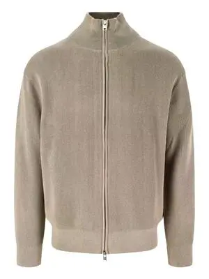 Closed Ribbed Knit Zip-up Cardigan - Neutrals